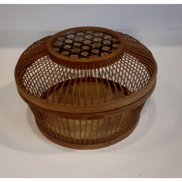 Unbranded | Accents | Vintage Asian Bamboo Cricket Basket W Wicker ...